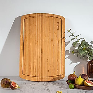OAKSWARE 30 x 20 Inch XXXL Bamboo Cutting Board, Kitchen Chopping Boards with Juice Groove for Meat, Cheese, Fruit & Vegetables- Alpine Bamboo Butcher Block Carving Board for Stove Topp