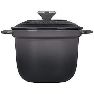 Le Creuset Enameled Cast Iron Rice Pot with Lid & Stoneware Insert, 2.25 qt., Oyster