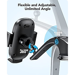 Car Phone Holder, Zethors Phone Mount for Car Dashboard Air Vent Cradle Stable Suction with 360° Flexible, Shockproof 2-in-1 Car Phone Holder Compatible with iPhone 13 Pro Max 12 11, iOS Android Phone