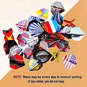 Niubixx Standard Dart Flights 30 Sets 90 Pcs Durable PET and Laser Replacement Feather Tail Wing - Perfect Accessories Equipment Supplies for Dart Games