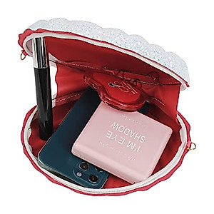 Felice Ann Women Mini Glitter Sequins Seashell Cross-body Bag Chain Strap Shoulder Bag Evening Clutch Handbag