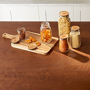 Ball Jar Wooden Storage Lids, 5-Pack, wide, Brown