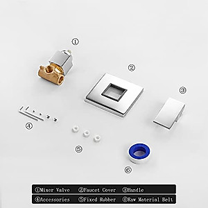 Shower Mixer Valve Kit Wall Mount Bathroom Copper Faucet Shower Mixer Set Rough in Valve and Trim Kit, Dr Faucet Polished Chrome