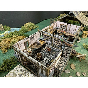 Battle Systems – Modular Fantasy Scenery – Perfect for Roleplaying and Wargames - Multi Level Tabletop Terrain for 28mm Miniatures – Colour Printed Model Diorama – DND Warhammer (Blacksmith's Forge)