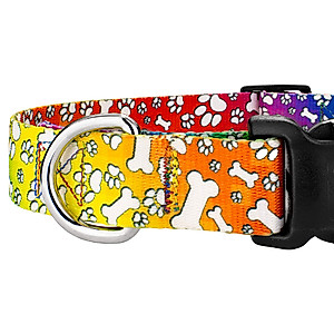 Country Brook Petz - Deluxe Trippy Doggo Dog Collar - Made in The U.S.A. - Groovy Collection featuring Far Out Designs (1 Inch, Large)