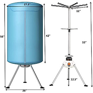 COSTWAY Portable Clothes Dryer, Ventless Laundry Dryer, Hot Drying Machine with Heater for Home & Dorms