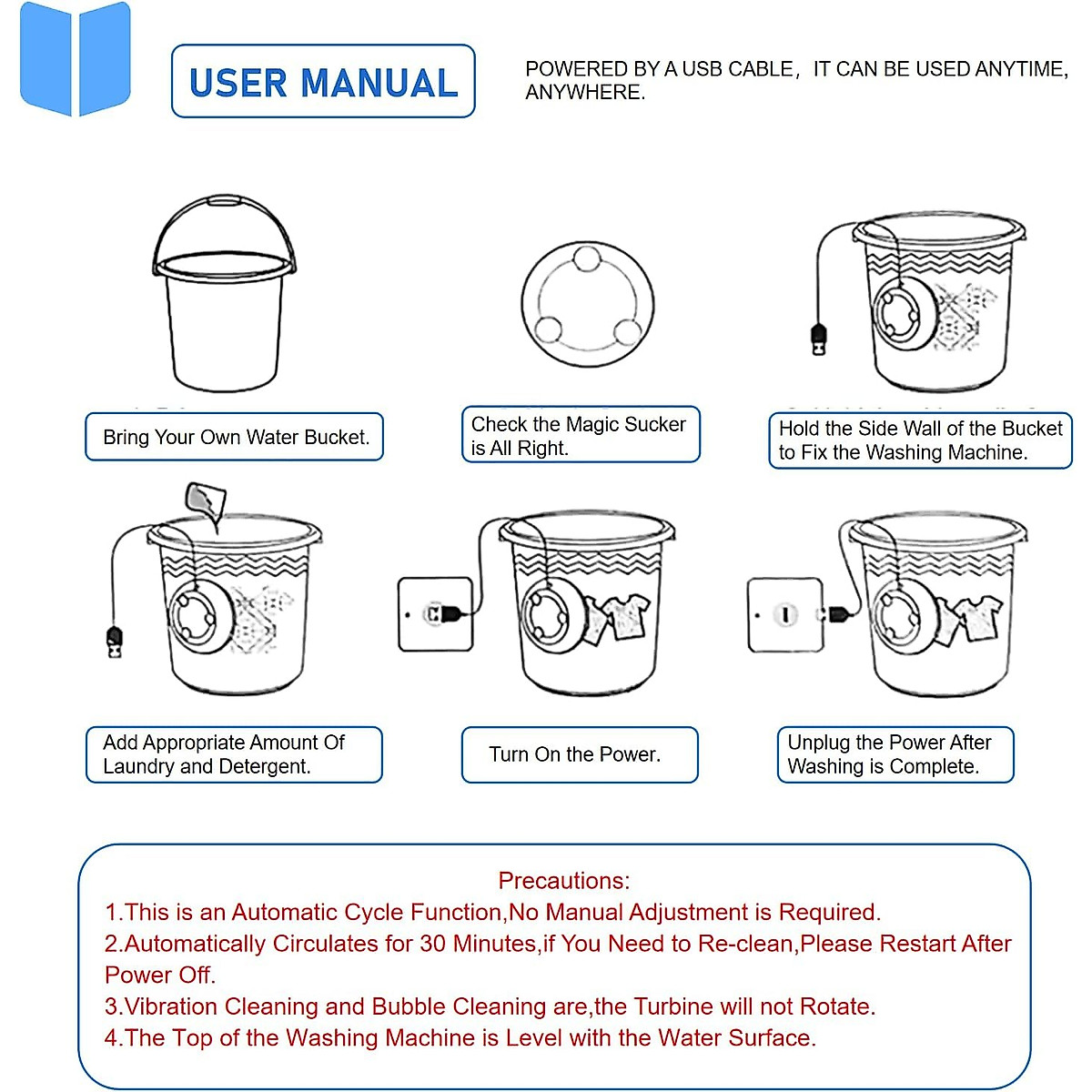 30W Portable Washing Machine for Traveling,Automatic Cycle Mini Washing Machine Foldable Design USB Powered Portable Turbo Washer for Sink Tiny House Travel RV