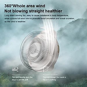 2023 New Small Whirlwind Clip Waist Neck Fan - Portable Rechargeable Fan, Small but Powerful, Quiet 3 Speeds Hands-Free Waist Clip Fan, 2 in 1 Waist Clip Bladeless Fan for Better Cooling (White)