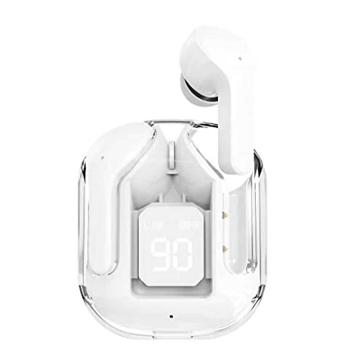 Air31 Wireless Earbuds Bluetooth 5.3, Wireless Earphones Transparent with Deep Bass Hi-Fi Stereo Sound, Bluetooth Headphone with Built-in Mic Charging Case Suitable for iPhone Android Laptop (White)