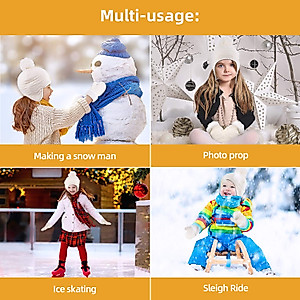 Winter Toddler Hat and Mittens Knit Earflap Hat and Fleece Mitten Gloves Set for Baby Boys Girls (White, 1-3 Years)