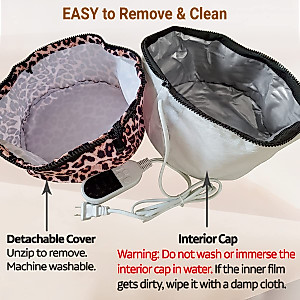 Electric Thermal Heat Cap Corded for Deep Conditioning Nourishing Hair Therapy Treatment -Moisturizes, Repairs Dry, Damaged Hair into Smooth, Shiny, Frizz-Free