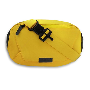 Hunterson Sling Bag for men and women, trendy crossbody bag to travel or as festival bag, multifunctional and spacious, water resistant bag, yellow