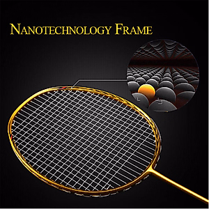 Senston N80 Badminton Racket Carbon-Fiber Badminton Racquet, Single Professional Badminton Racket Black Color