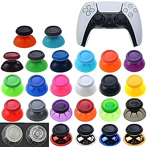 2 Pcs Analog Joystick Stick Caps Mushroom Button Thumbstick Thumb Cap for PS5 Controller Thumbstick Cap Replacement Kit (White)