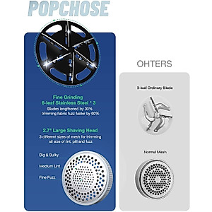 POPCHOSE Shower Steamers Aromatherapy - Fabric Shaver, Rechargeable Lint Remover with 6-Blades and Electrostatic Brush Stocking Stuffers Christmas Gifts for Women and Mom