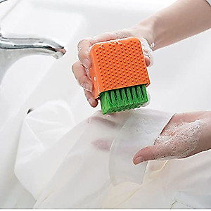 Selaurel 2 Pack Silicone Laundry Brush Scrub Multi-use Household Cloth Washing Brush Dual-use Scrubbing Brush for Clothes Underwear Shoes, Plastic Soft Cleaning Tool