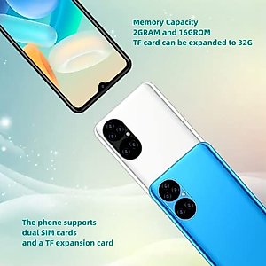 aderroo 6.52-inch Screen ，H22 Unlocked Cell Phone，2GB RAM, 16GB ROM，Supports 3GWCDMA : 850/2100MHZ Dual SIM Card Frequency Band，Front and Rear Camera ，Android Smartphone(Black