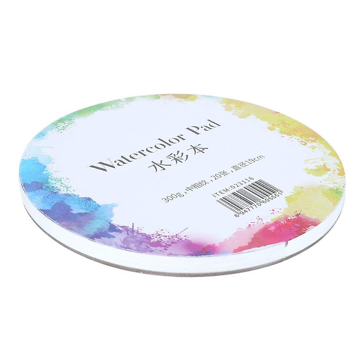 Watercolor Paper Painting, Portable Cold Pressed Pure Cotton Paint Paper Acid Free Portable(Round Watercolor Book 10.5cm/24 Sheets)