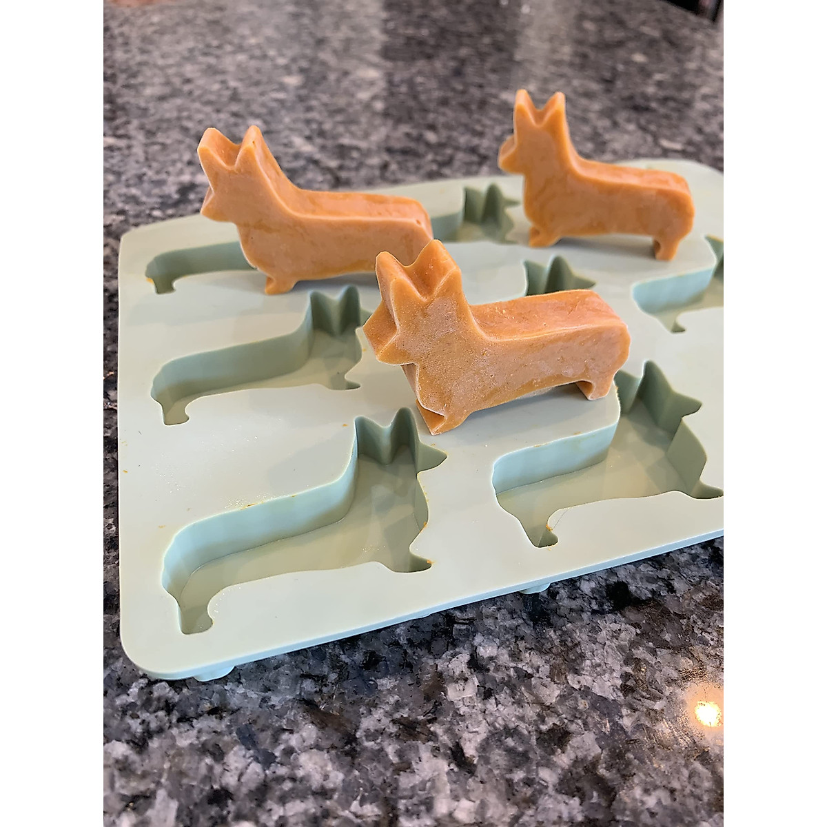 Kasian House Corgi Silicone Ice Cube Tray and Treat Mold, 9 Welsh Corgi Shaped Molds, BPA Free and Heat Resistant, Chocolate Mold