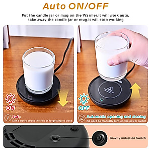 ASAWASA Candle Wax Melt Warmer with 1 pc Silicone Liner,Ceramic Wax Warmer,3-in-1 Candle Wax Melter and Fragrance Warmer for Warming Candle Jars or Wax Melts(Red Arc Pattern)