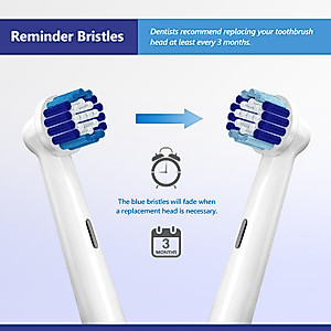 8 Pack Replacement Brush Heads Compatible Toothbrush Heads for Braun Oral-B Professional Care 500 600 1000 2000 2500 3000 5000 7000 and More Vitality Pro Smart Genius Electric Toothbrushes
