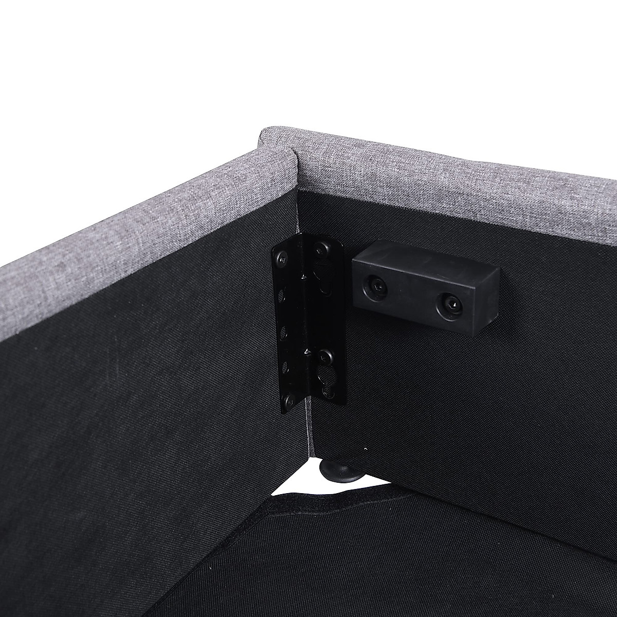 FANYHOME Queen Size Upholstered Platform Bed Frame with Storage, Queen Bed Frame with Gas Lift Up Storage, Wooden Queen Storage Bed with Tufted Headboard and Hydraulic Storage System,Grey