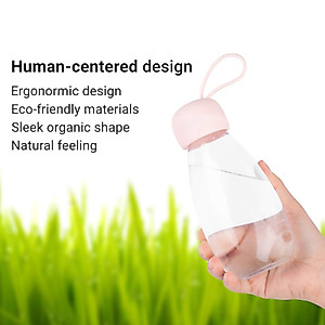 emoi BPA Free Water Bottle, 12oz/360ml Cute Water Bottle with Carrying Strap, Ideal for Kids Boys Girls Students Women Healthy Hydration-Pink