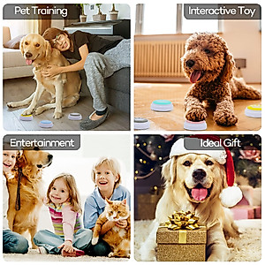 Dog Talking Button Set, Recordable Button,Dog Buttons for Communication, 30 Second Custom Recordable Talking Button Dog Training & Behavior Aids Talking Buttons for Dogs Answer Buzzers (Set of 6)