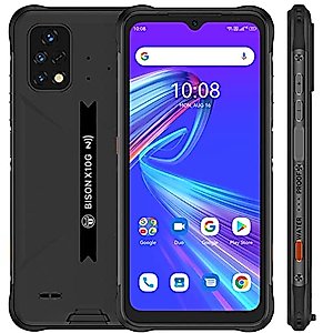 UMIDIGI Bison X10G Rugged Smartphone, NFC, T-Mobile, 4+64G, Rugged Cell Phone Unlocked, IP68/IP69K Waterproof, Android 11, 6.53" FHD Screen, 6150mAh Battery, 4G Dual SIM
