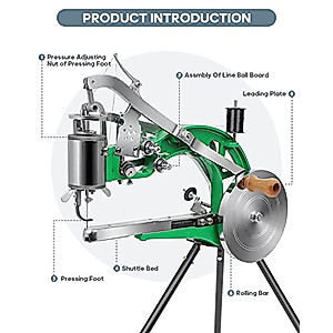 FAHKNS Shoe Repair Machine Handheld Leather Sewing Machines Cobbler Stitching Industrial Heavy Duty Maquina de Coser Manual Nylon Line for Upsolery Zippers Coats Bags Clothes Quilts Trousers Belt DIY Items