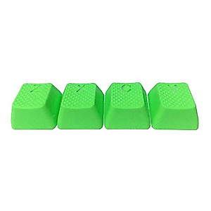 Rubber Gaming Backlit Keycaps Set - 4 Keys for Z, X, C, V, Cherry MX Mechanical Keyboards Compatible OEM (Neon Green)