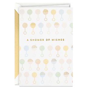 Hallmark Signature Baby Shower Card for New Parents (Shower of Wishes) Welcome New Baby, Congratulations
