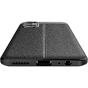 GUOQING for Oppo Realme 7 Pro Case,Shockproof High Impact Tough Rubber Rugged Hybrid Case Protective Anti-Shock Shatter-Resistant Mobile Phone CaseLeather Texture (Color : Black)