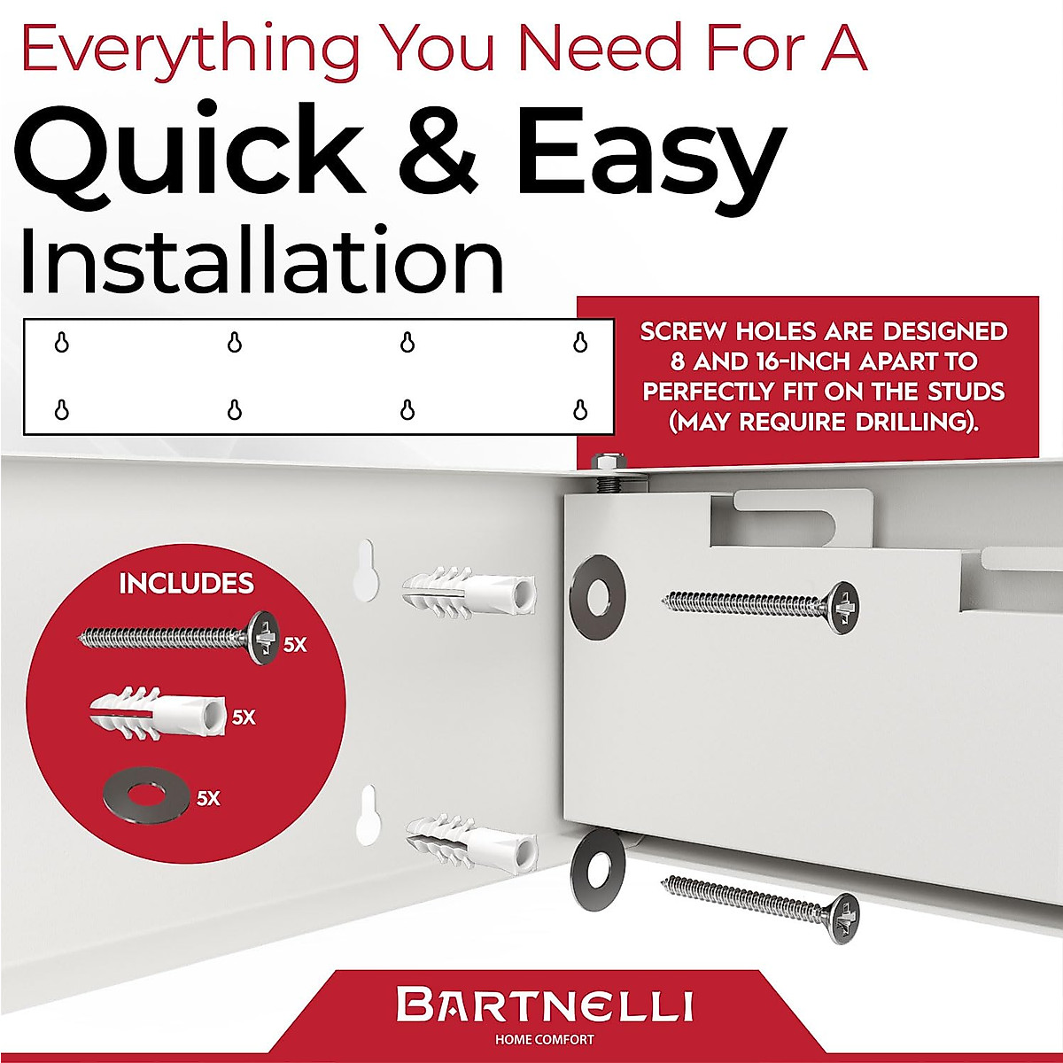 Bartnelli Wall Mounted Clothes Drying Rack for Laundry | Collapsible Clothing Racks for Indoor and Outdoor Use | Patented Foldable Design for Space-Saving Efficiency (28” White)