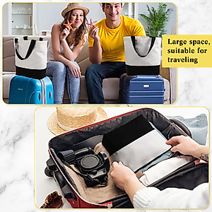 LEIFIDE 20 Pieces Canvas Tote Bag and Makeup Bag Set Canvas Beach Bag with Handle Canvas Bag for Women Mother Bridesmaids (Black and White)