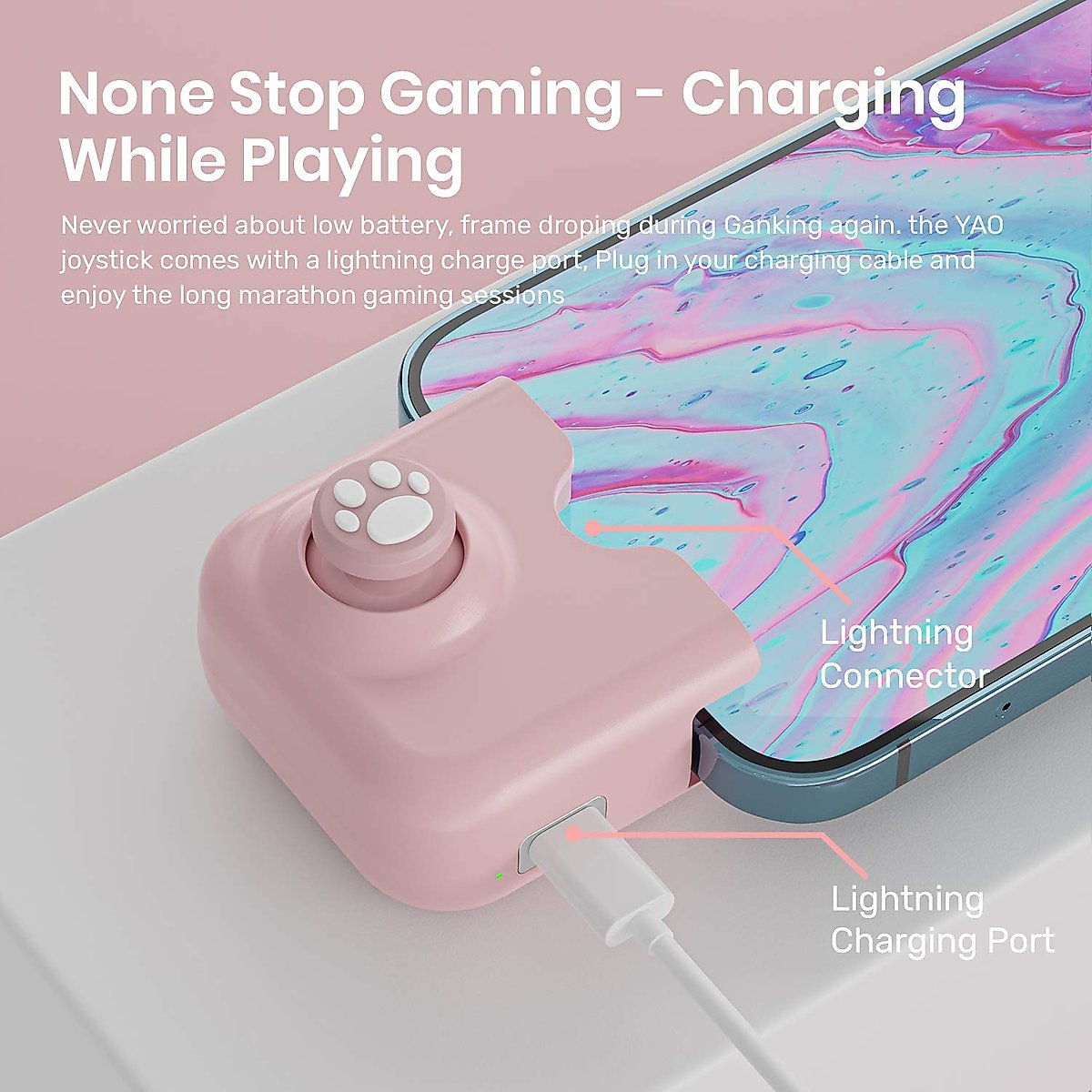 IFYOO Yao L1 PRO Mobile Game Controller Joystick for iPhone (iOS 13.4 or Later, For iOS Mobile Games), Gaming Gamepad Compatible with PUBGG Mobile, Call of Duty Mobile(CODM), Wild Rift, Genshin Impact