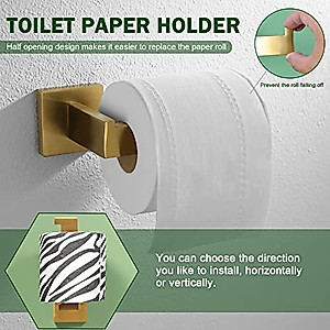 VELIMAX Premium Stainless Steel 4 Pieces Bathroom Hardware Accessories Set Wall Mounted Towel Bar Set, Brushed Gold, 23.6-Inch