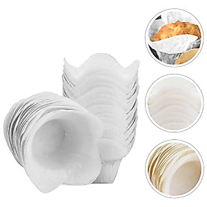 Cabilock 100pcs Cupcake Liners Tulip Lotus Style Baking Cups Cupcake Wrapper Muffin Liners Baking Cups Greaseproof Paper for Bakery (White)