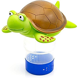 WWD POOL Premium Chlorine Floater, Animal Floating Pool Chlorine Dispenser for Chemical Tablets Fits 3 Inch Tabs Bromine Holder(Turtle)