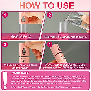 Honoson Nano Mist Sprayer Eyelash Extensions Mini Facial Steamer 20ml Portable Face Mister USB Handheld Facial Humidifier and 270 Degree Rotation Lash Mirror for Makeup Skin Care