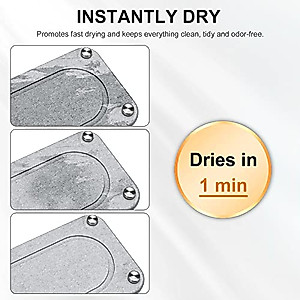 Home Sink Caddy, 2-Tier Instant Dry Sink Organizer, Fast Drying Stone Sink Tray For Kitchen Sink, Diatomaceous Pedastal Stand Riser With Stainless Steel Feet Protection for Modern Home (Grey)