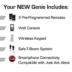 Genie QuietLift Connect – WiFi Smart Garage Door Opener with Added Wireless Keypad, ¾ HPC Smart Belt Drive – Compatible with Alexa and Google Assistant, Model 3053-TKV