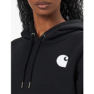 Carhartt Women's Clarksburg Graphic Sleeve Pullover Sweatshirt (Regular and Plus Sizes), Black, Medium