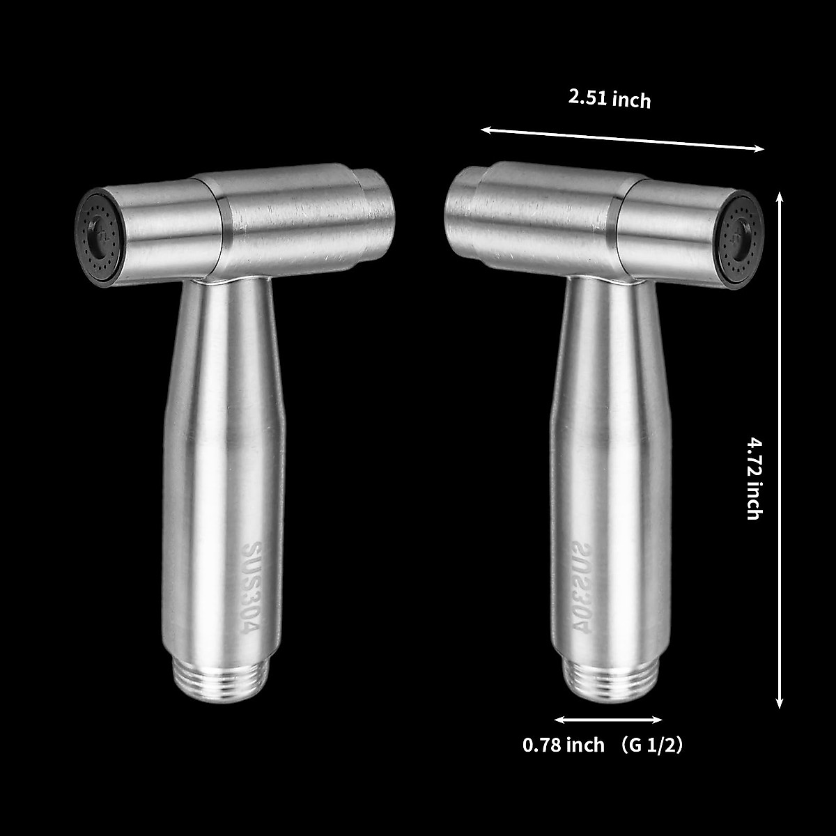 New Version Handheld Bidet Toilet Sprayer Head, Stainless Steel Bidet Sprayer, Diaper Cloth Bathroom Sprayer, Bidet Sprayer Head for Toilet or Kitchen Cleaning - Brushed Nickel