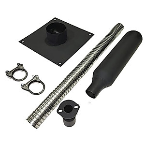 Generator Exhaust Extension Silencer Kit with Insulated Through-Wall Mounting Plate