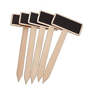 20 Pieces Mini Wooden T-Type Plant Labels Garden Plant Markers Chalkboard Stakes Gardening Plant Labels Signs for Flower Bed, Pots, Planters Wooden Garden Markers