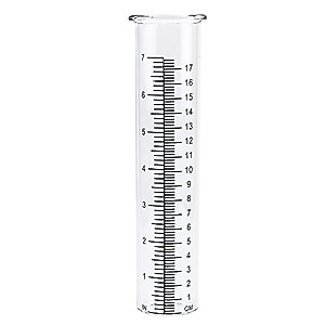 QMET 7" Capacity Rain Gauge Glass Replacement Tube for Yard Garden Outdoor Home
