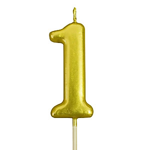 Gold Number Candles Numbers 1st One Number 1 Champagne Candle Glitter Happy Birthday Numeral Cake Topper Decoration for Adults/Kids Party Old Birthday Candle 16 18 10 13 14 12 21 31 11 19