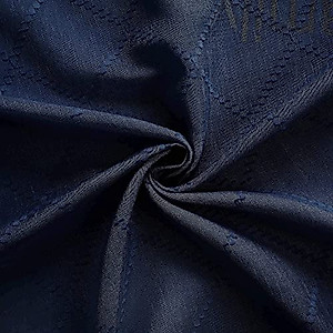 KOUFALL Navy Blue Curtains 84 Inch Length for Living Room 2 Panels Set Grommet Semi Sheer Light Filtering Curtains for Bedroom