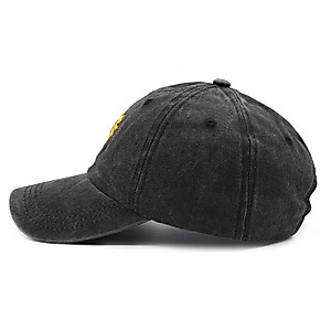 Waldeal Women's Embroidered Sunflowers Baseball Cap Adjustable Distressed Vintage Summer Dad Hat Black